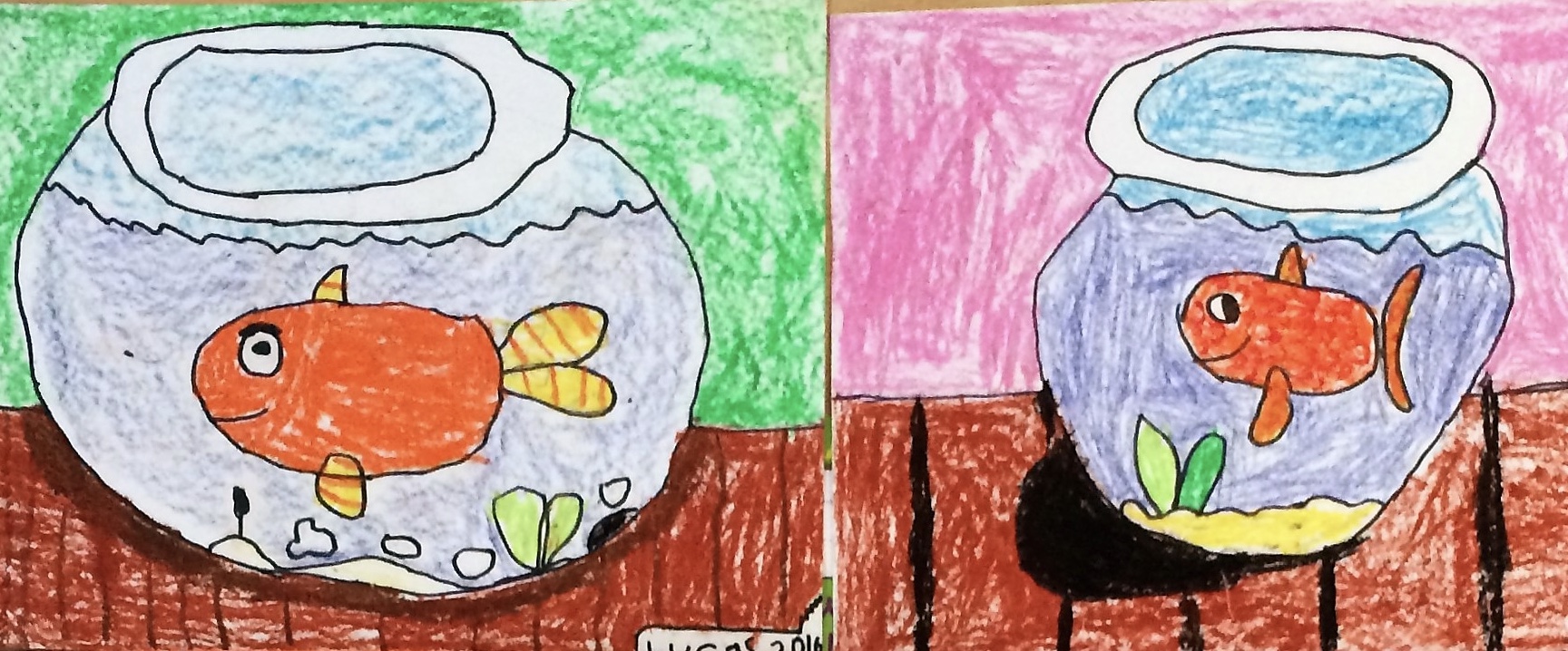 Fish bowls Art LESSON grades K-3 - Art Teacher in LA